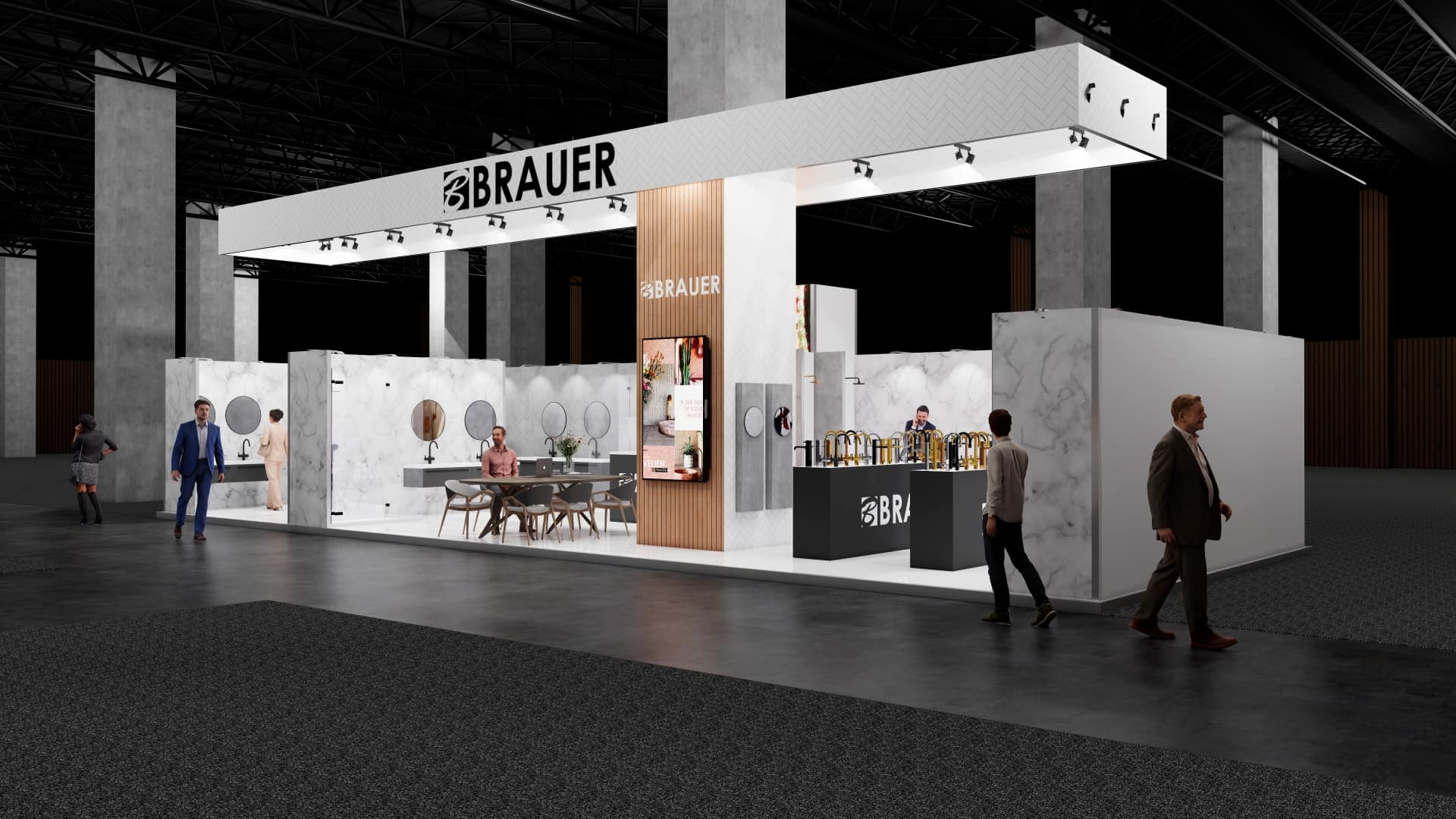 Partition wall innovations for a creative trade show booth